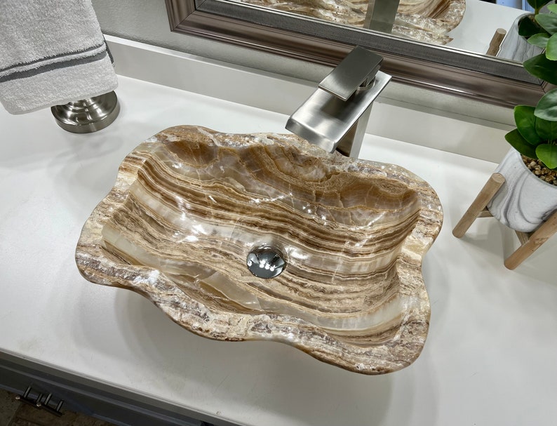 Onyx Stone Sink Natural Stone Bathroom Vessel Sink - Etsy
