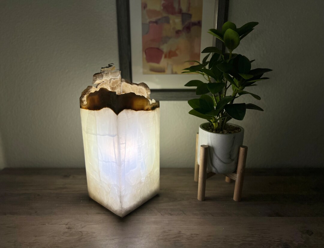 Onyx Lamp / Onyx Table Lamp / Stone Lamp / Nightstand Lamp / - Etsy
