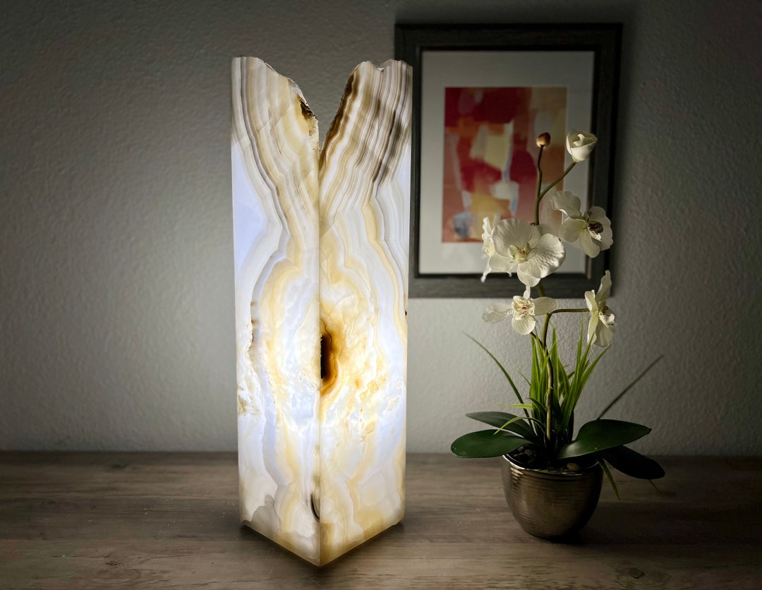 Onyx Lamp Stone Lamp Nightstand Lamp Table Lamp Beautiful Lamp Onyx ...