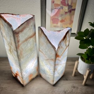 2 Onyx Lamps / Onyx Lights / Stone Lamps / Table Lamps / Alabaster ...