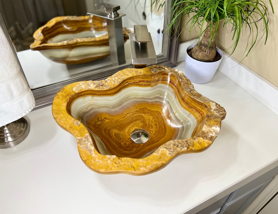 Stone Sink | Onyx Sink | Stone Vessel Sink | Rustic Sink | Vessel Sink ...