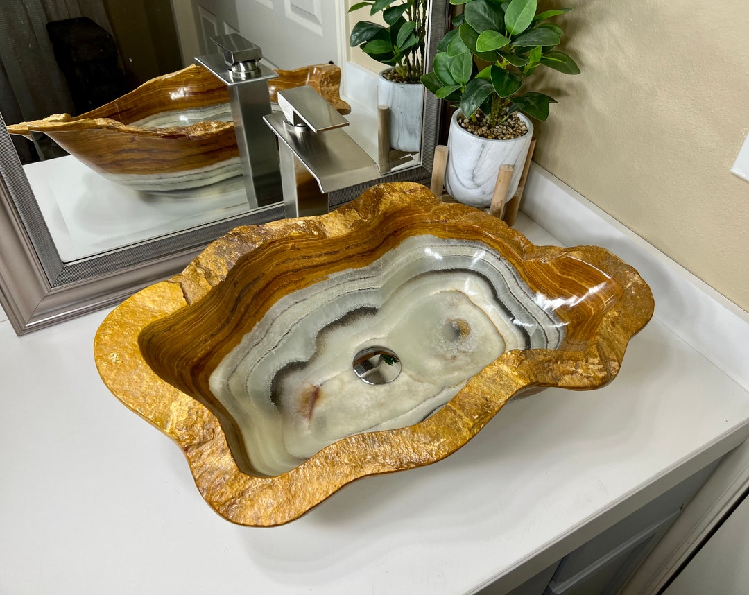 Stone Sink Vessel Sink Onyx Sink Stone Vessel Sink - Etsy
