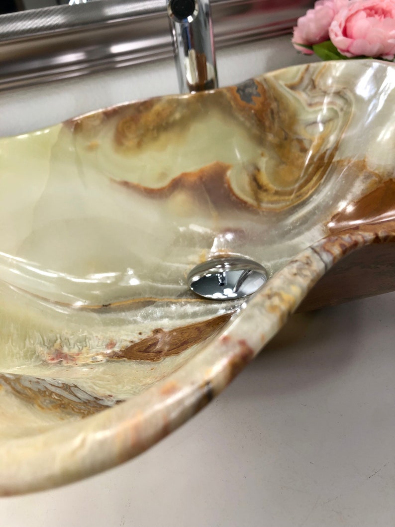 Onyx Stone Sink Natural Stone Bathroom Vessel Sink - Etsy