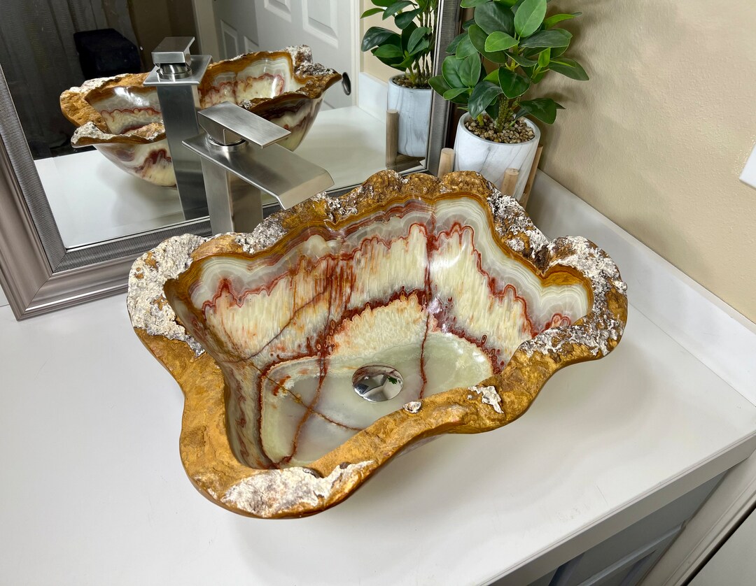 Stone Vessel Sink Onyx Sink Stone Sink Vessel Sink for Bathroom Onyx ...