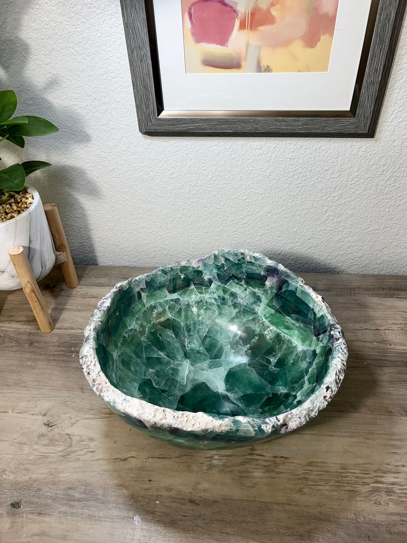 Fluorite Centerpiece Natural Stone Bowl Unique Centerpiece - Etsy