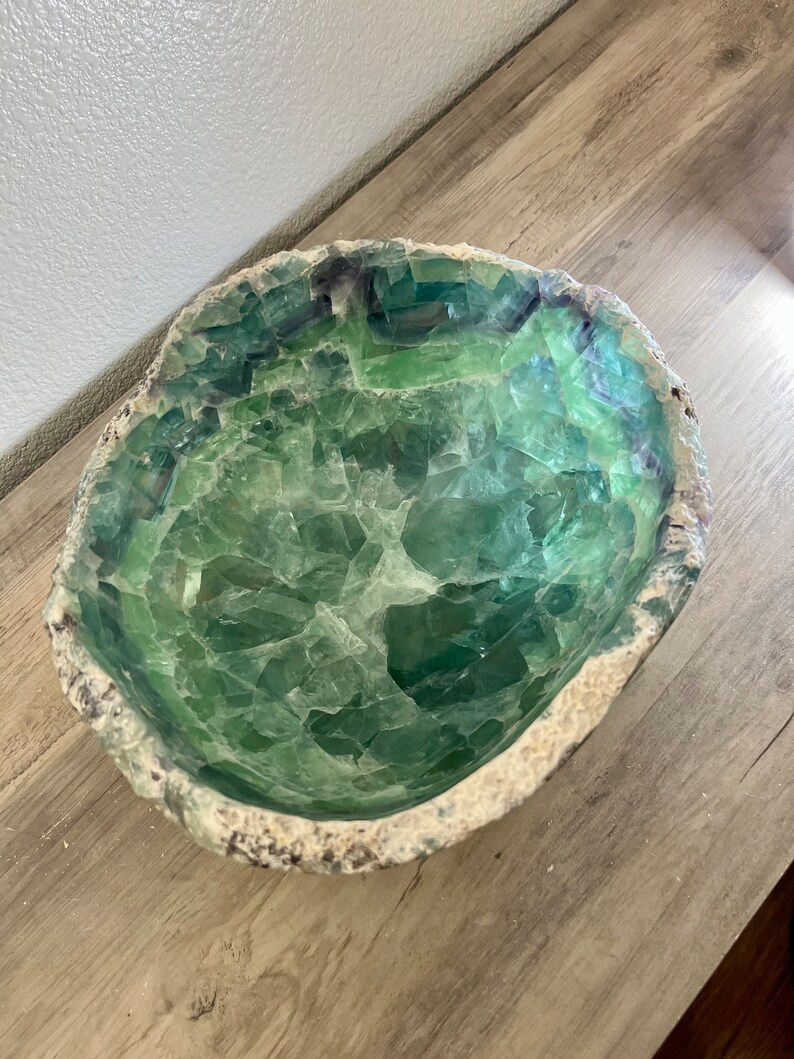 Fluorite Centerpiece Natural Stone Bowl Unique Centerpiece - Etsy