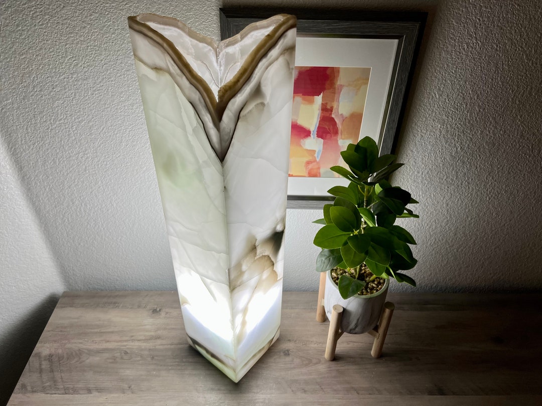 Rectangular Onyx Lamp / Alabaster / Onyx Stone Table Lamp - Etsy