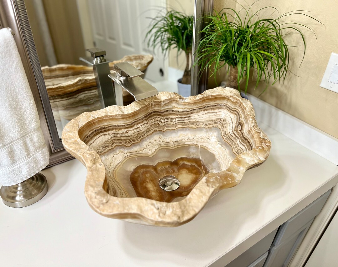 Onyx Sink Onyx Vessel Sink Stone Sink Onyx Stone Sink Vessel Sink for ...
