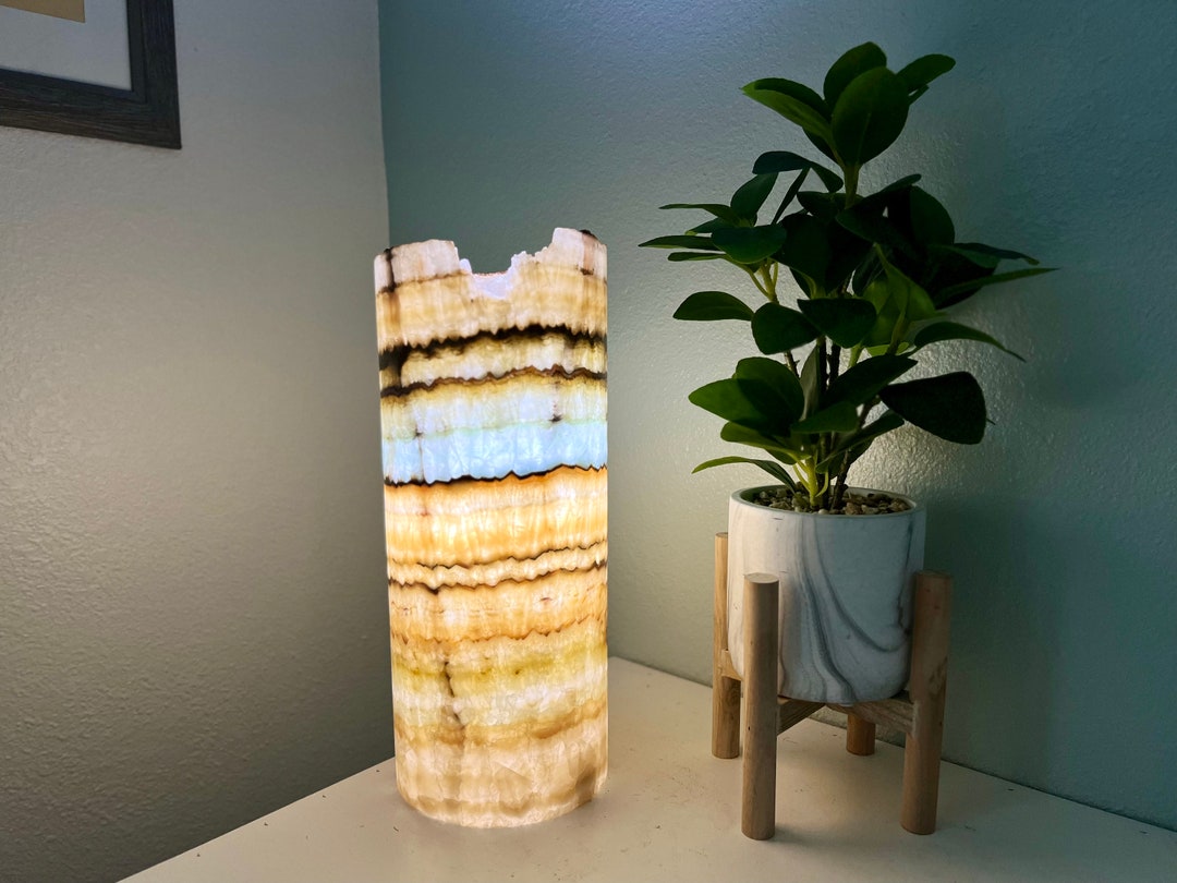 Stone Lamp Onyx Lamp Table Lamp Alabaster Lamp Onyx Stone Lamp Onyx ...