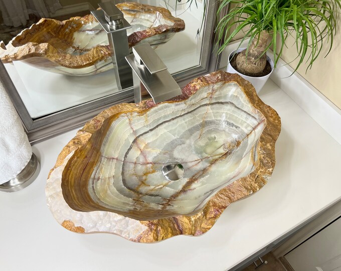 Onyx Sink | Vessel Sink for Bathroom | Onyx Bowl | Stone Sink | Bowl ...