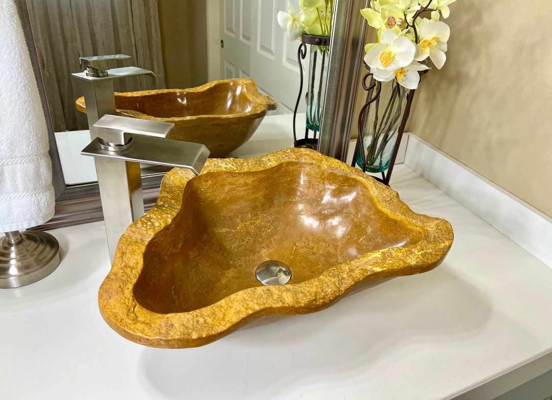 Travertine Sink | Vessel Sink | Stone Sink | Bowl Sink | Vessel Sink ...