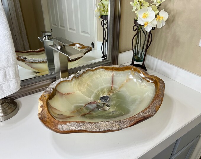 Onyx Sink Vessel Sink for Bathroom Stone Sink Bathroom Sink Marble Sink ...