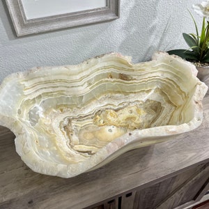 Onyx Stone Centerpiece Natural Stone Bowl Unique - Etsy