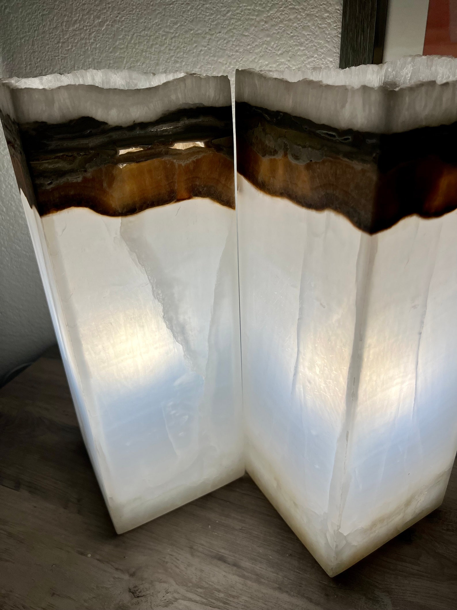 2 Onyx Lamps / Onyx Table Lamps / Stone Lamps / Nightstand - Etsy