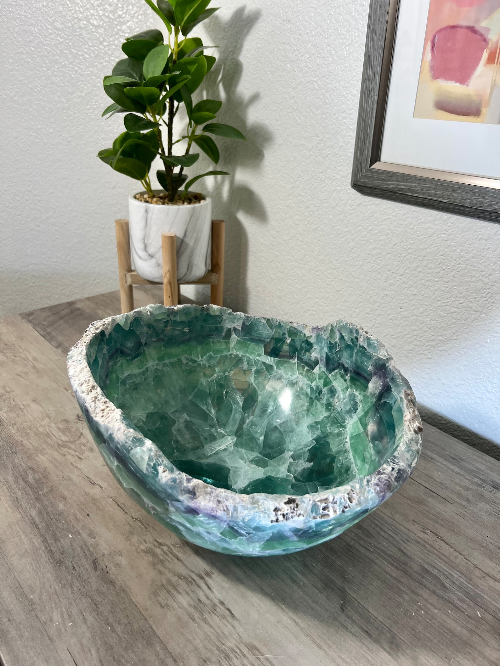 Fluorite Centerpiece Natural Stone Bowl Unique Centerpiece - Etsy