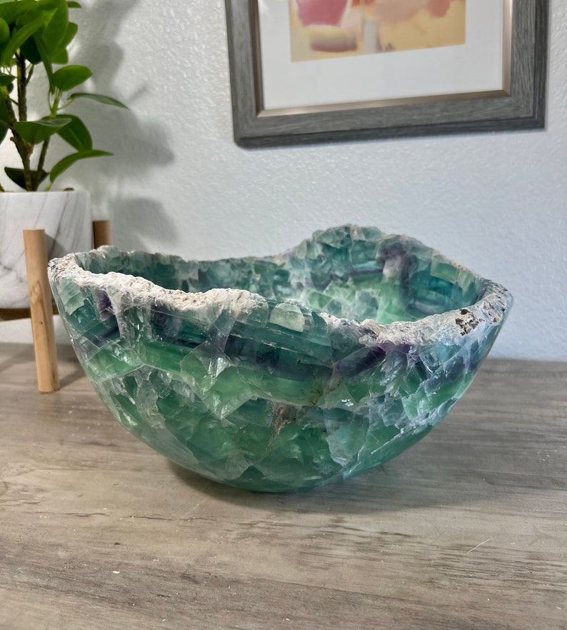 Fluorite Centerpiece Natural Stone Bowl Unique Centerpiece - Etsy
