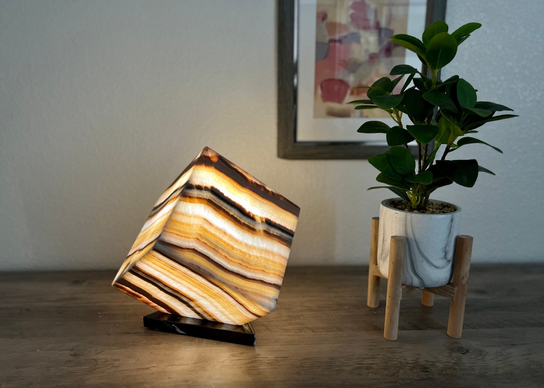 Onyx Lamp / Stone Lamp / Cube Lamp / Stone Table Lamp / Table Lamp ...