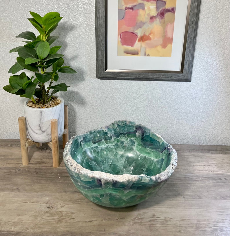 Fluorite Centerpiece Natural Stone Bowl Unique Centerpiece - Etsy