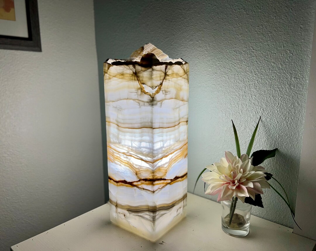 Stone Lamp / Onyx Lamp / Table Lamp / Onyx Light / Onyx Table Lamp ...