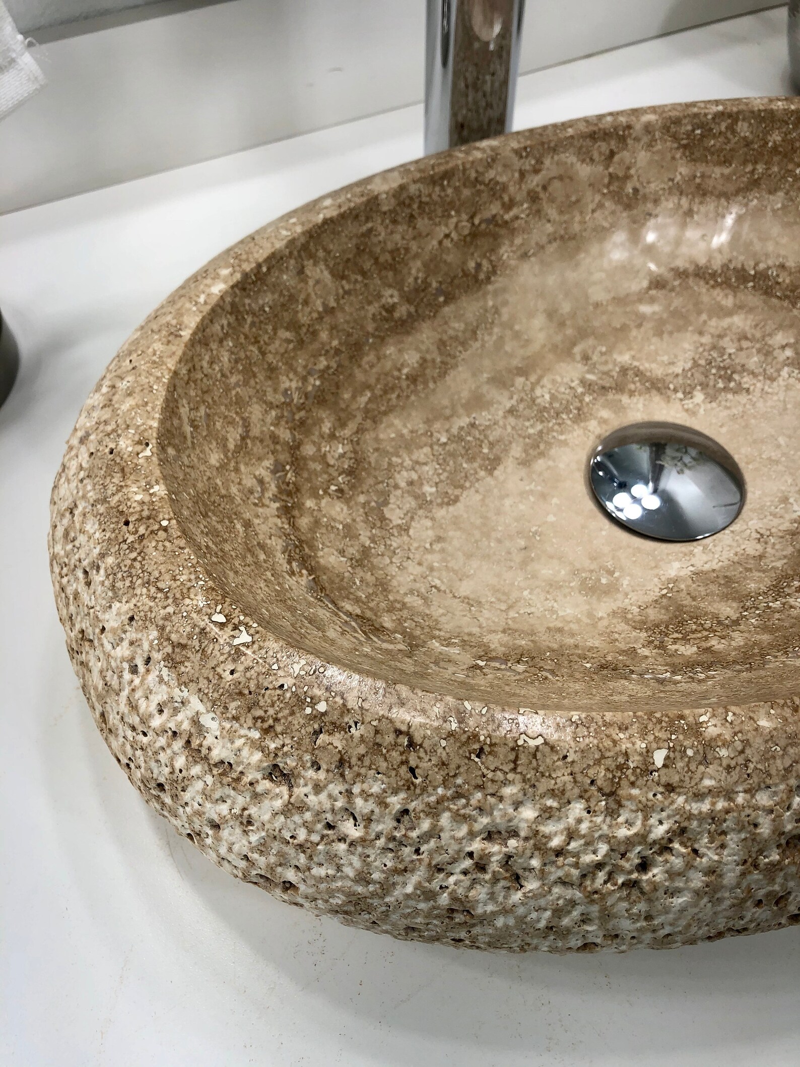 Travertine Stone Sink | Modern Natural Stone Bathroom Vessel Sink ...