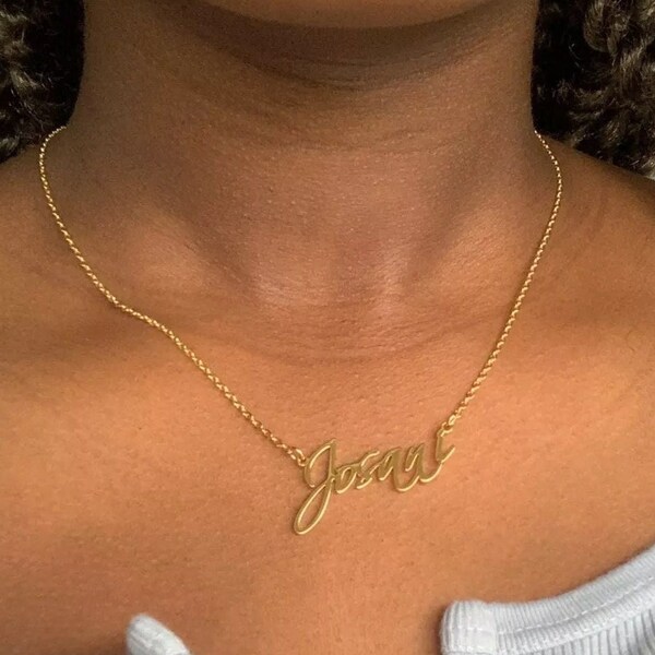 Cursive Necklace - Etsy