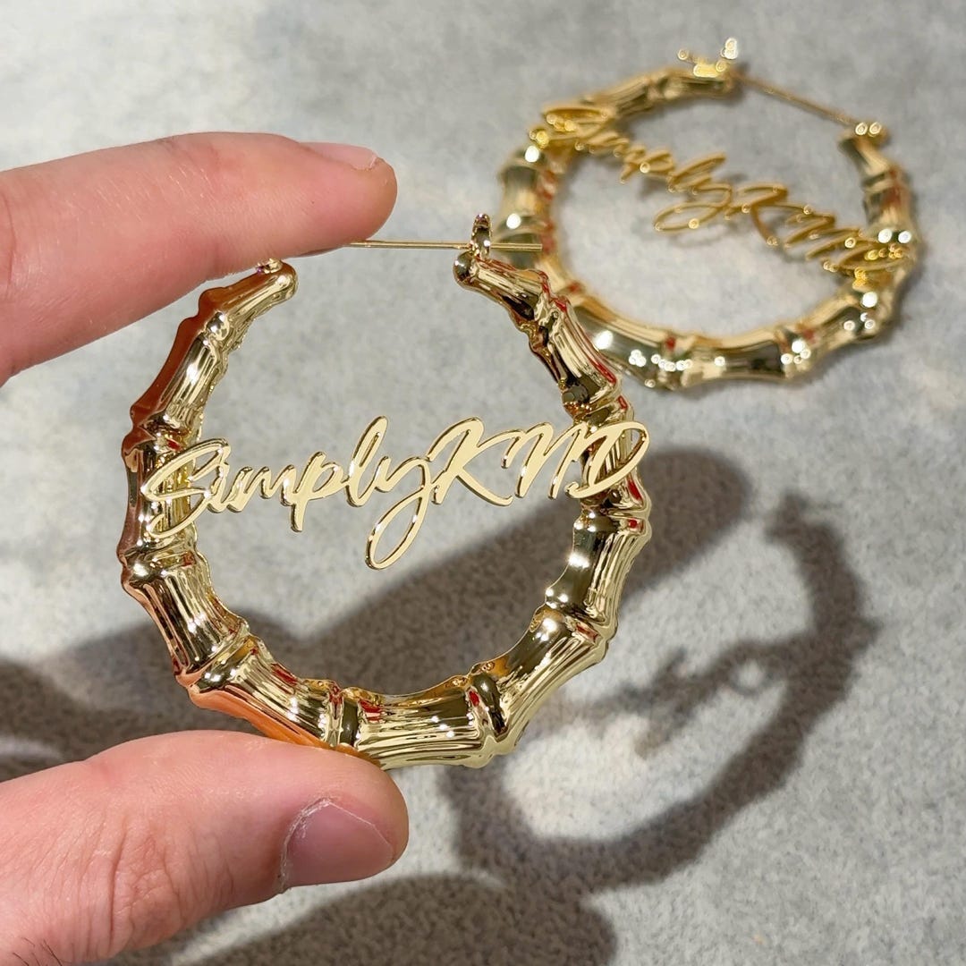 Custom Name Earrings, 18K Custom Name Hoop Earrings, Personalized Hoops ...