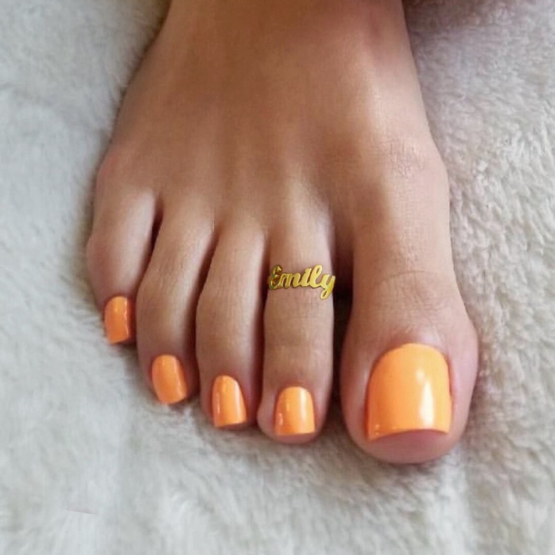 Toe Ring, Custom 18K Gold Plated Toe Ring for Women, Resizable Toe ...