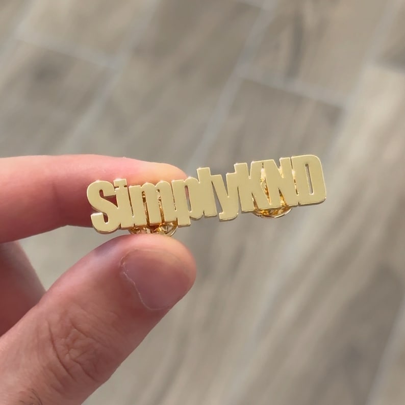 Custom Name Pin, Personalized Name Brooch, 2 Pin Customizable Brooch ...