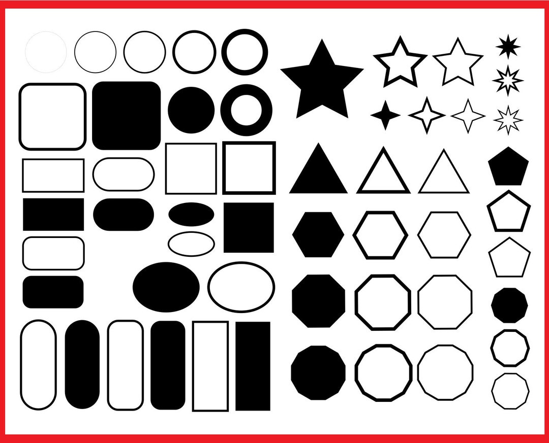 BASIC SHAPES SVG - Pack Bundle (cricut Download) - Etsy