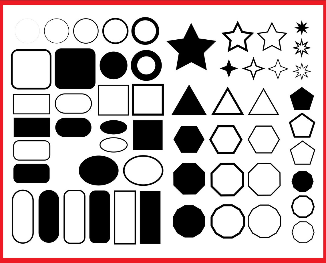 BASIC SHAPES SVG - Pack Bundle (cricut Download) - Etsy