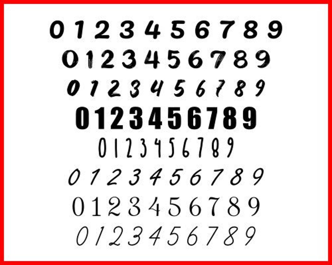 ASSORTED NUMBERS SVG - Bundle (cricut Download) - Etsy