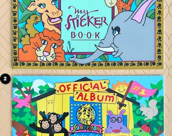 Vintage 90s Sandylion Stickers Book 1995 Vinyl Reusable Sticker Album ...
