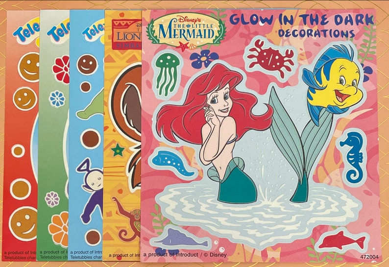 Introduct Sticker Teletubbies & Disney's Glow in the Dark - Etsy