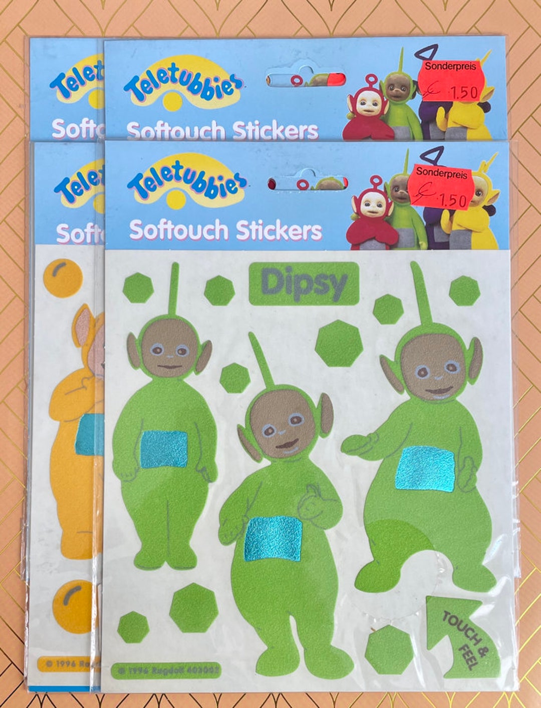 Fuzzy Teletubbies Softouch Stickers 1996 - Etsy