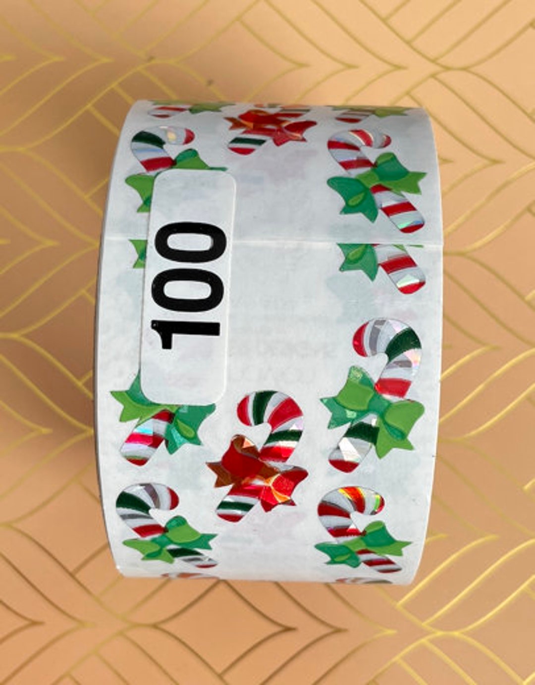 Sandylion Sticker Roll Candy Cane Prismatic - Etsy