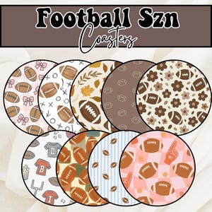 Football Szn Home Coasters | Fall Football Decor | Game Day Coasters ...