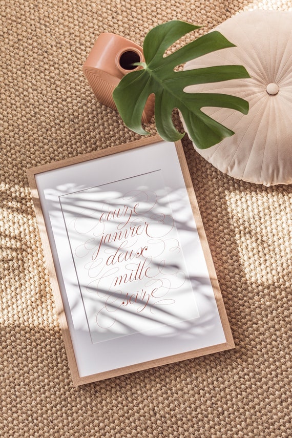 Printable Calligraphic Date Poster - Etsy