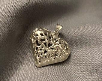 Vintage Sterling Silver ASJ Heart Shape Openable Lock Pendant - Etsy