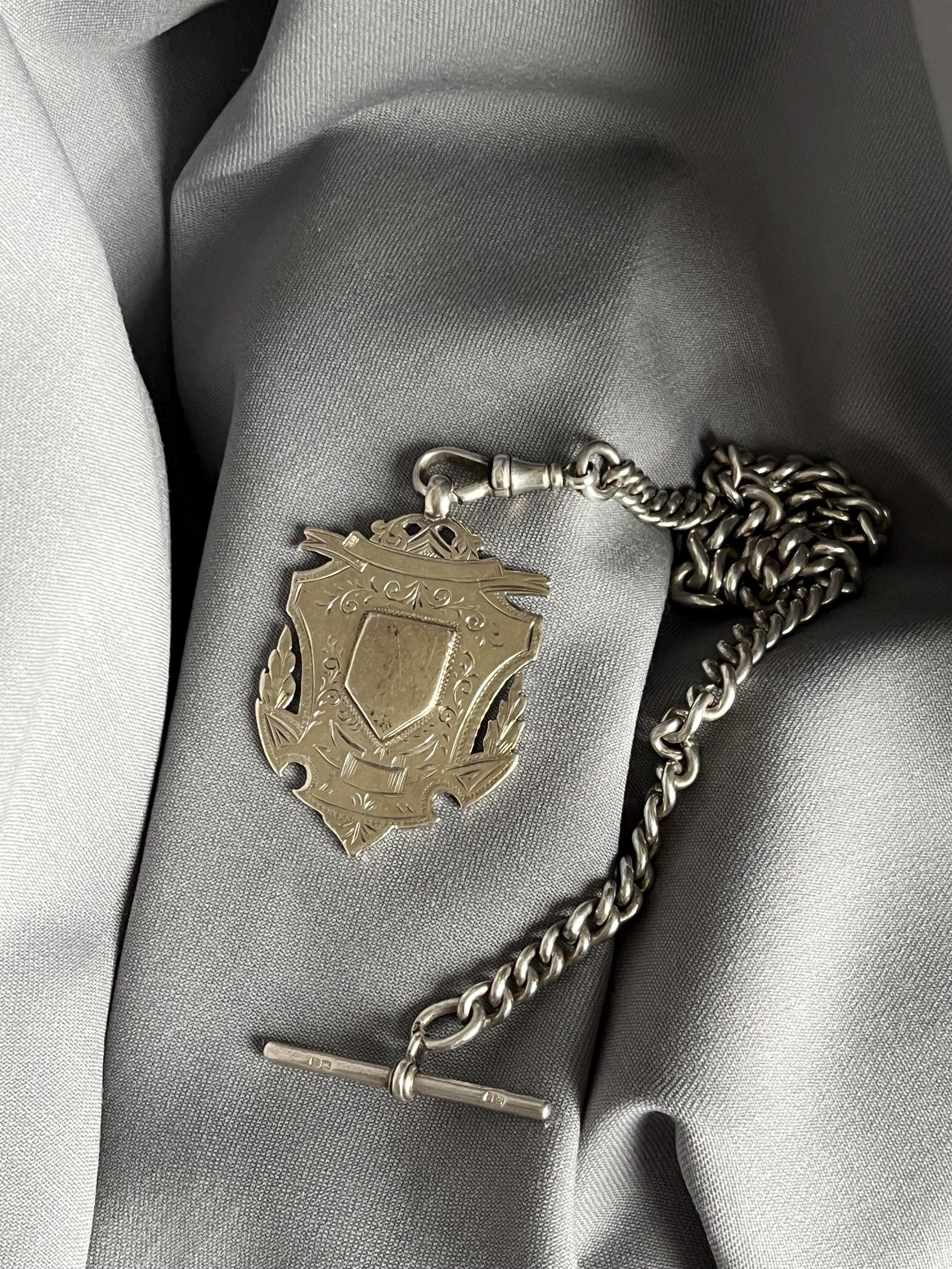 Vintage Sterling Silver Victorian Shield Fob - Etsy