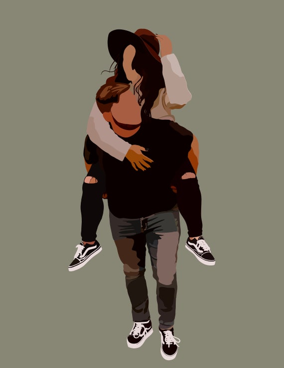 Two Person Custom Minimalist Photo | Etsy