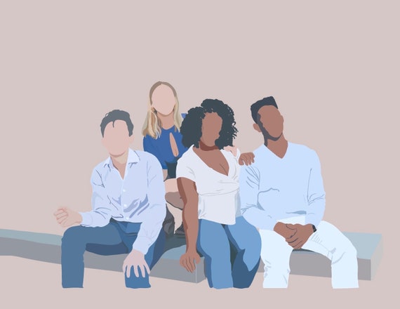 Custom Minimalist Group Photo/Digital Photo/Faceless Digital | Etsy