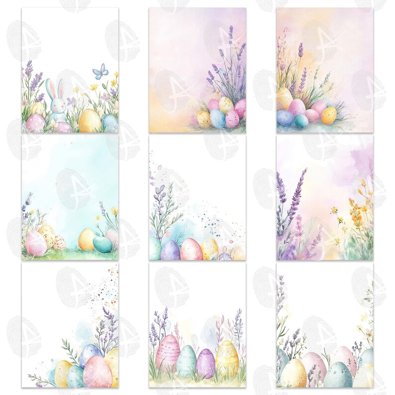 Pastel Easter Theme Digital Paper 8.5 X 11 - 45 Pdf - Printable Paper ...
