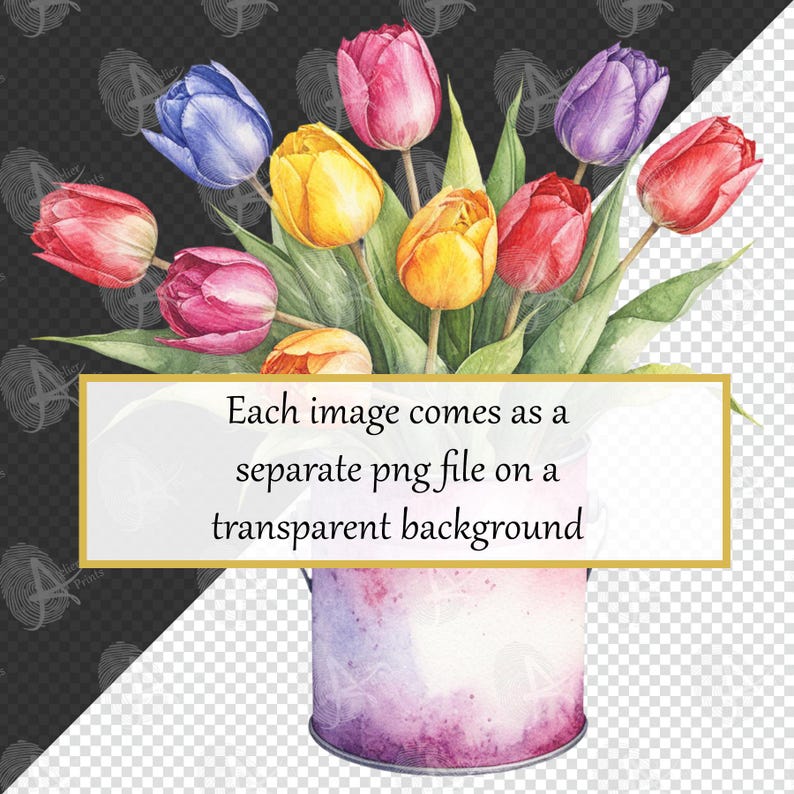 Watercolor Tulips Clipart, Spring Flowers - 42 PNG Format Images ...