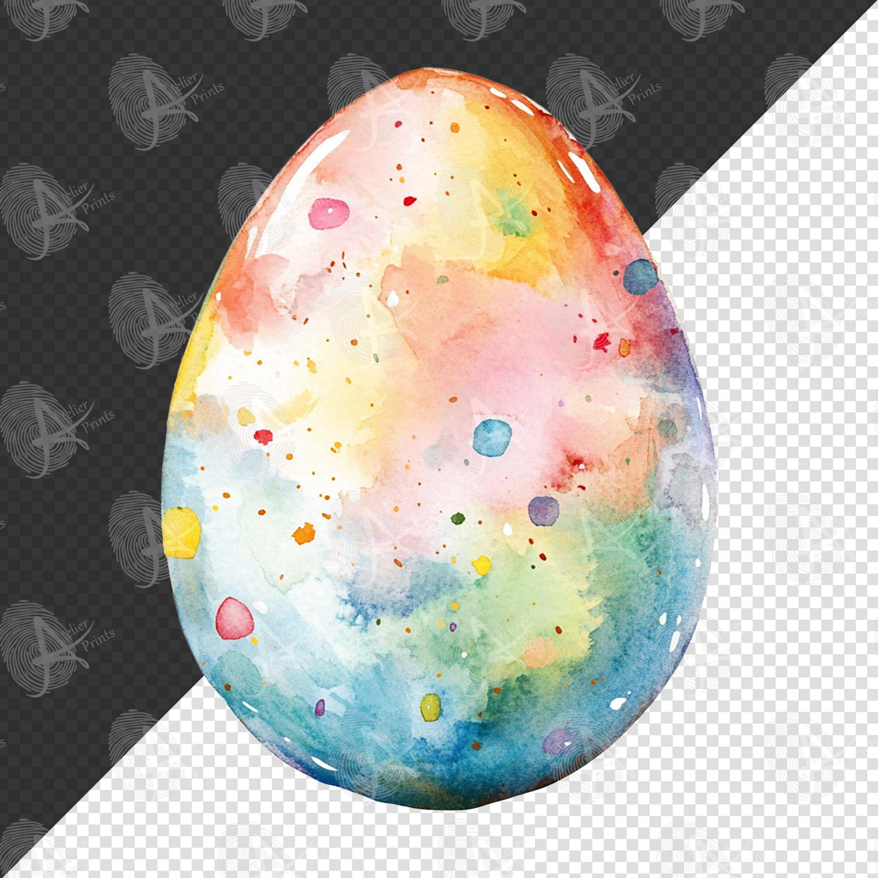 Watercolor Easter Egg Illustration Clipart, 36 Images, Pastel Decor ...