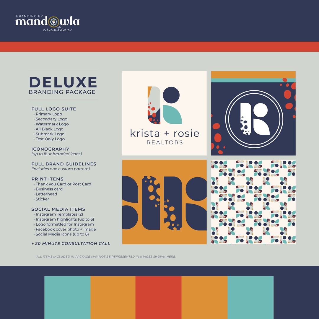 Custom All Inclusive Brand Kit Social Media and Print Boutique Logo ...