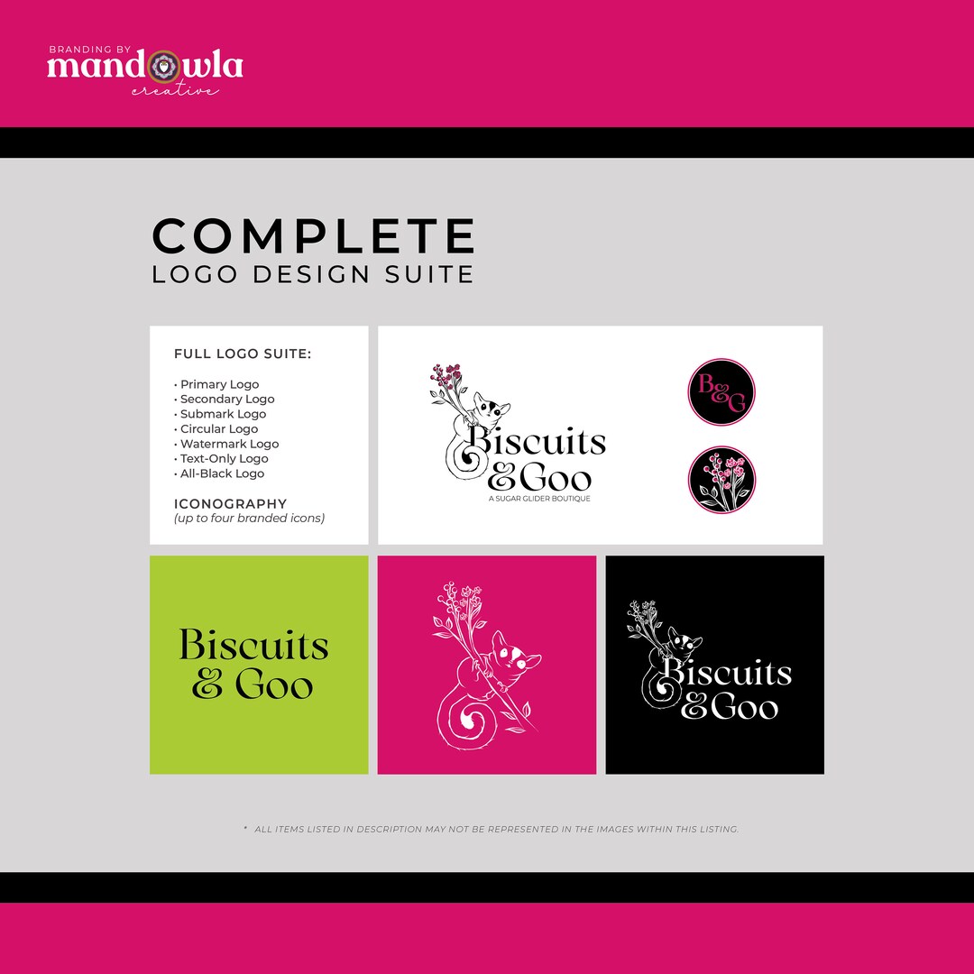 Illustrated Logo Design Suite Full Logo Design Set Business Branding ...