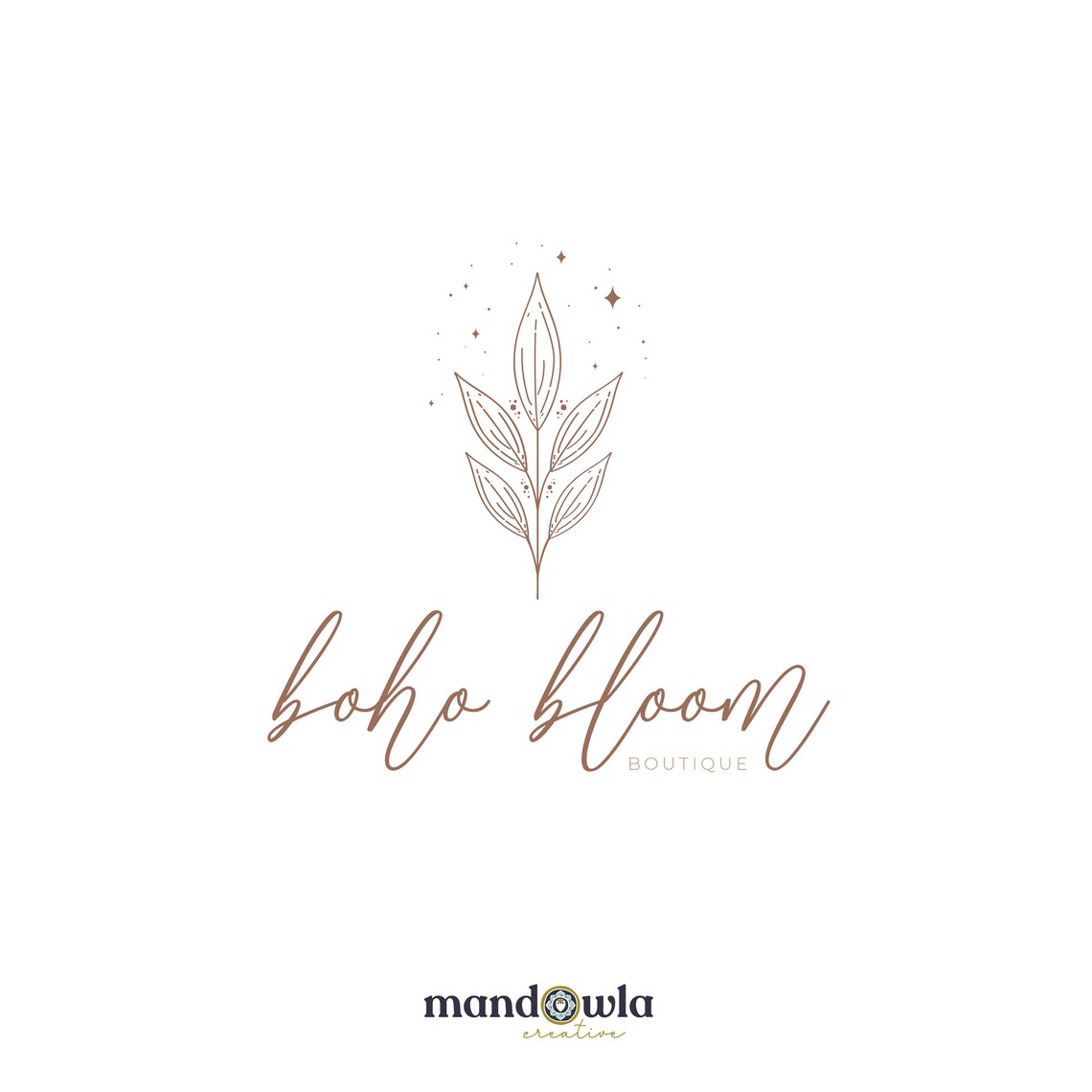 Art Deco Logo Custom Boho Logo Boho Branding Kit Moon Logo | Etsy