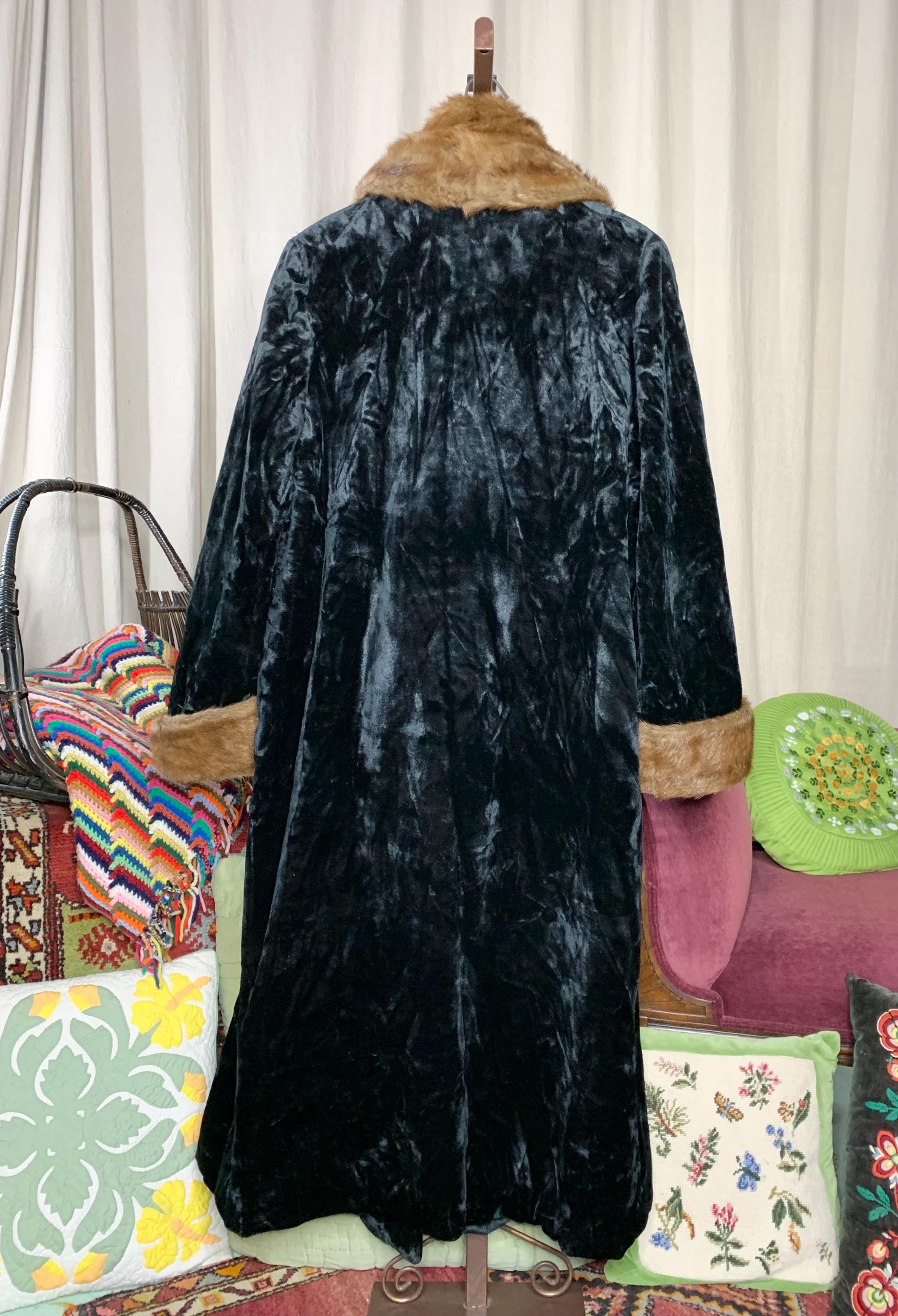 1920s Velvet and Fur Opera Coat - Etsy
