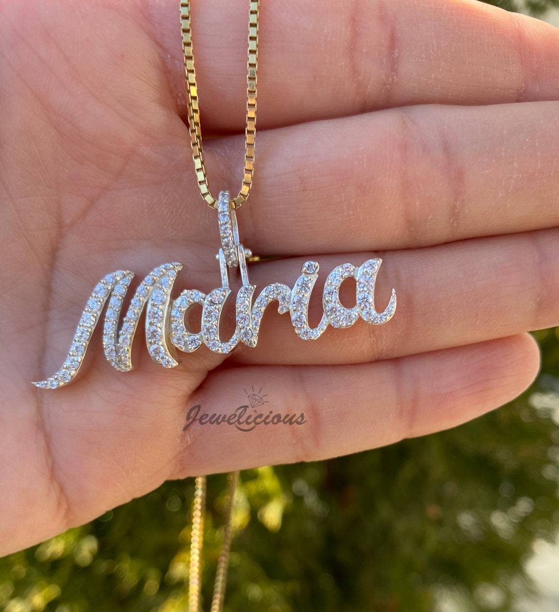 Fabulous Custom Made 3D Name Pendant Natural Diamonds | Etsy