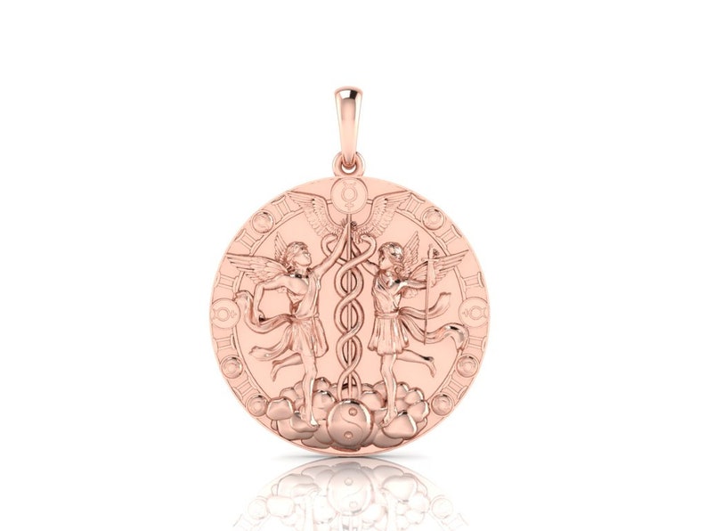 Gemini Zodiac Coin Pendant - Gemini Handmade Medallion Pendant - 10k or ...